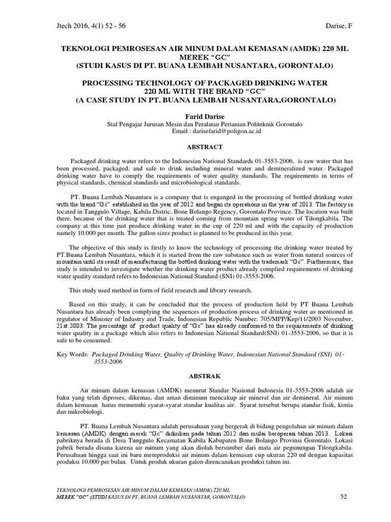 Pemrosesan AMDK | PDF | Drinking Water | Water Supply