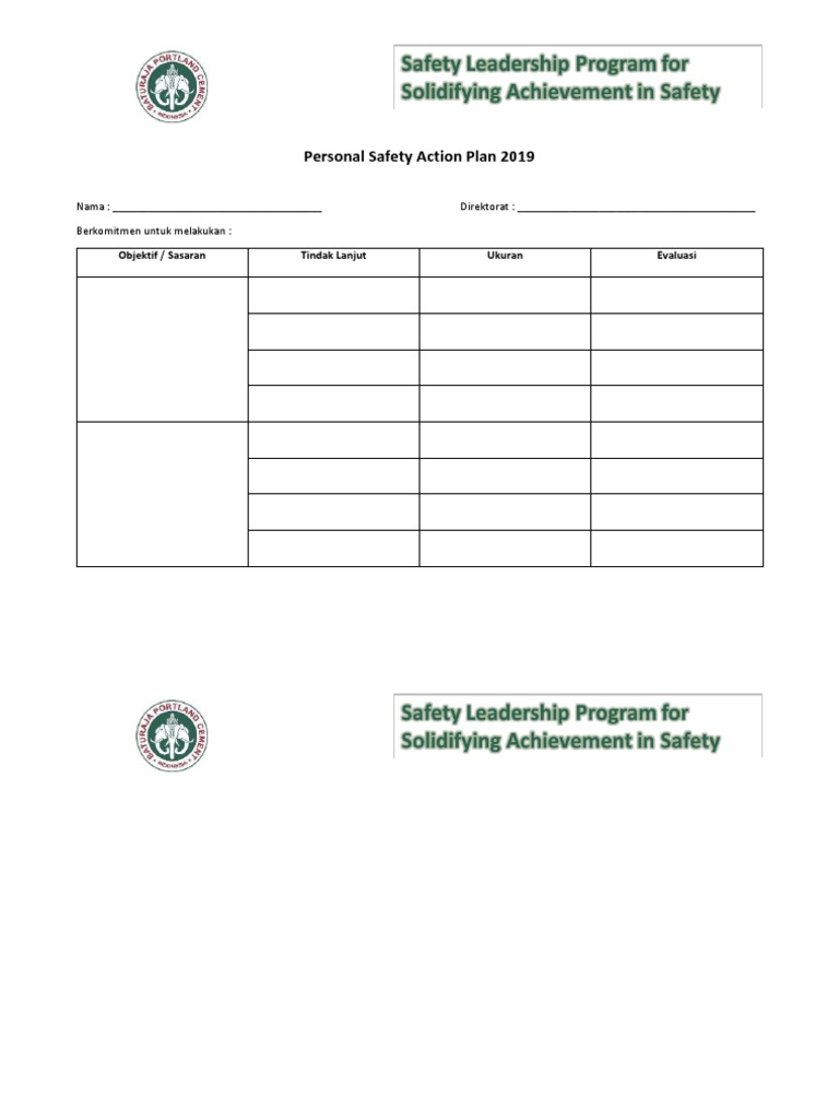 Personal Safety Action Plan 2019 | PDF