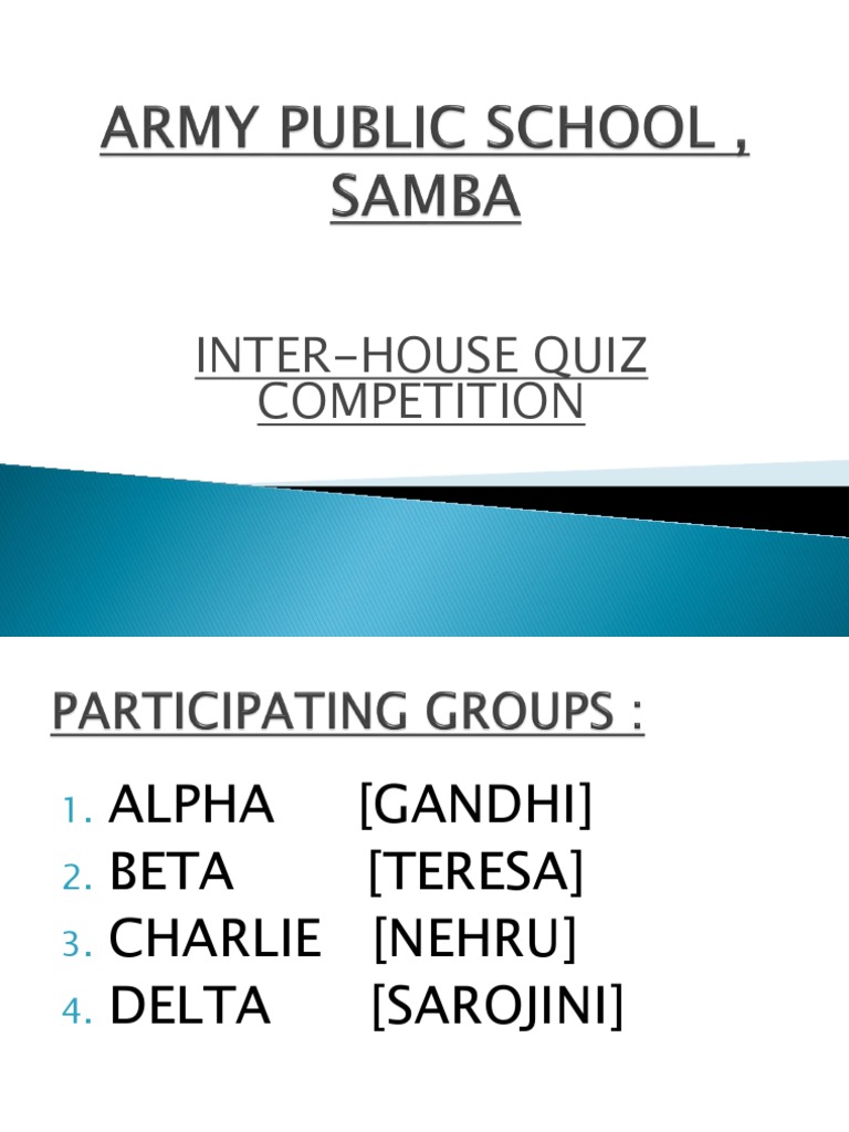 Interhouse Quiz Competition | PDF