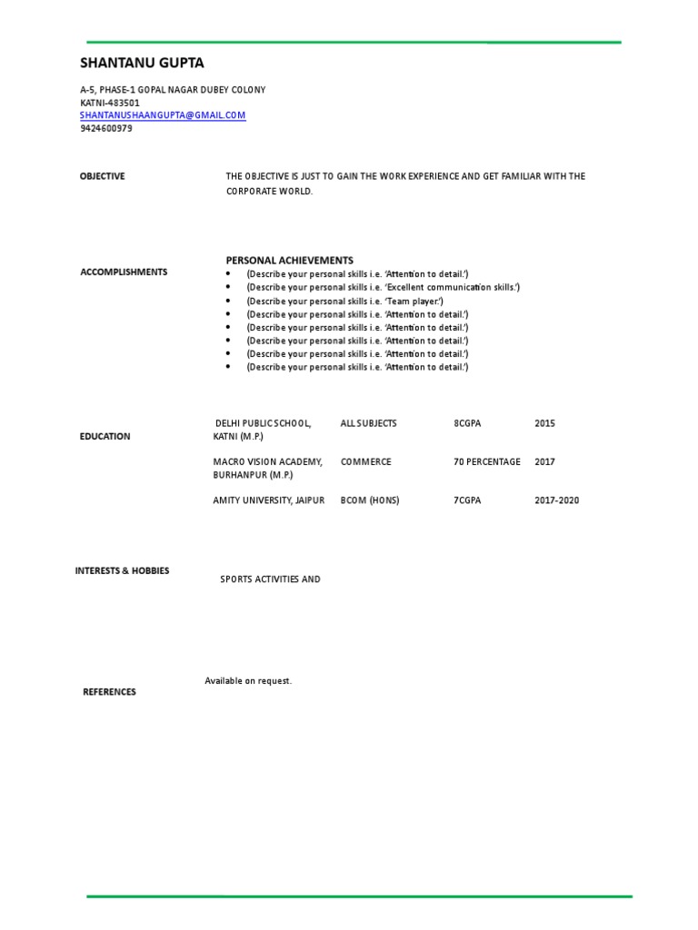 CORE CV Template 4 | PDF