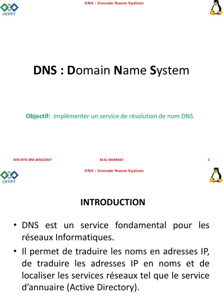 M18 DNS Tri 2019 Ofppt | PDF | Système de noms de domaines ...