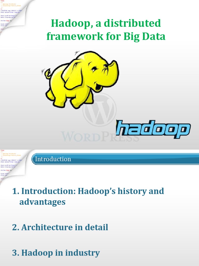 Hadoop A Distributed Framework For Big Data Pdf Apache Hadoop Map Reduce