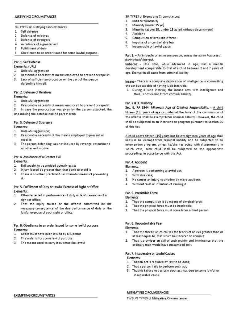 A Comprehensive Guide to Justifying, Exempting, and Mitigating ...