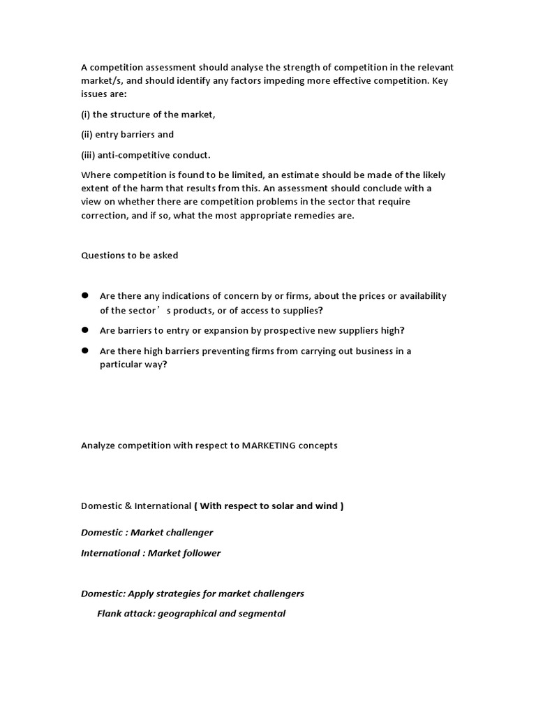 Competition Assessment Framework Guide | PDF | Competition | Market ...