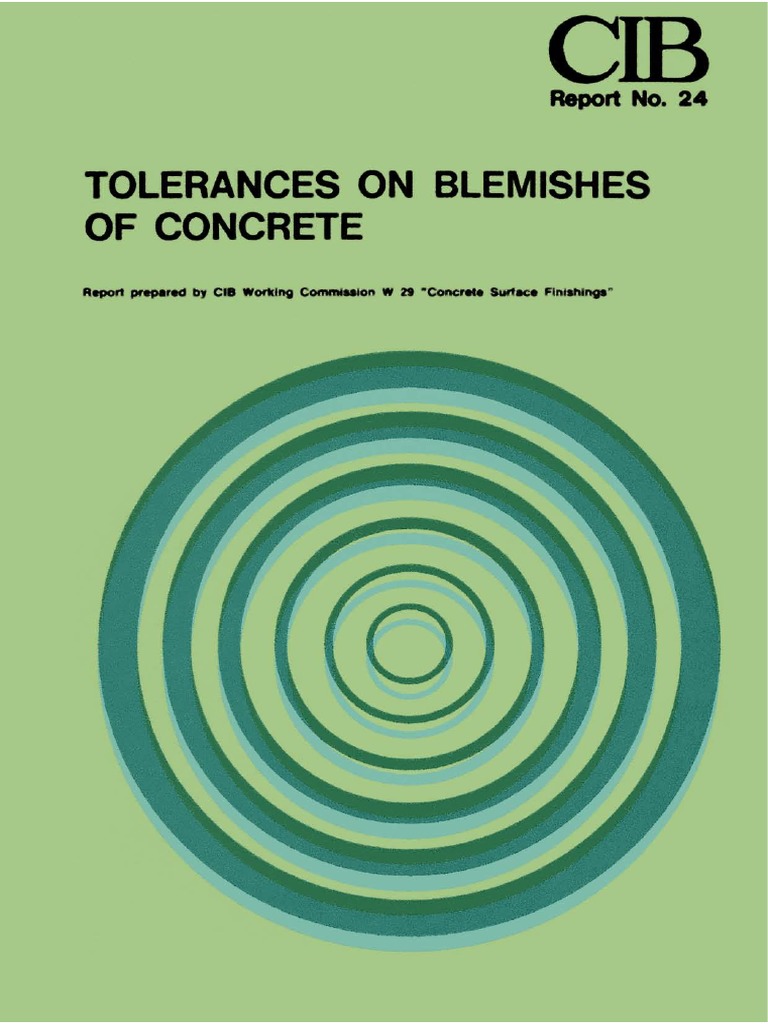 CIB Report 24 Tolerances On Blemishes of Concrete PDF | PDF