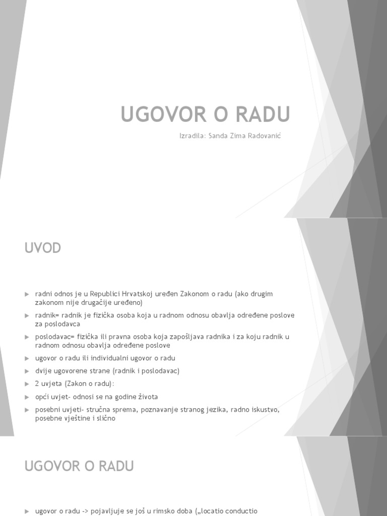 Ugovor o Radu | PDF
