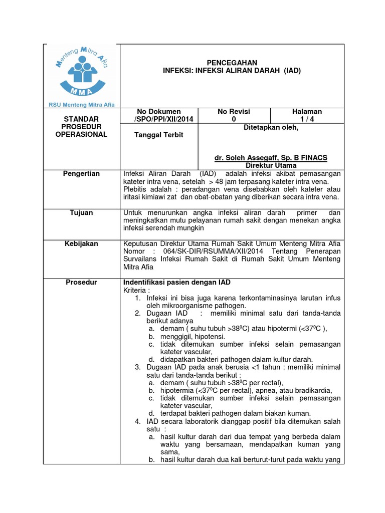 Pencegahan Infeksi Aliran Darah (IAD) | PDF | Kesehatan Holistik | Sains & Matematika