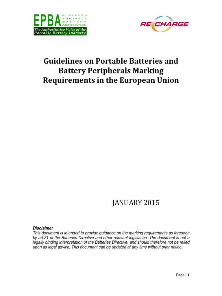 New Marking Guidelines | PDF | Rechargeable Battery | Battery Charger