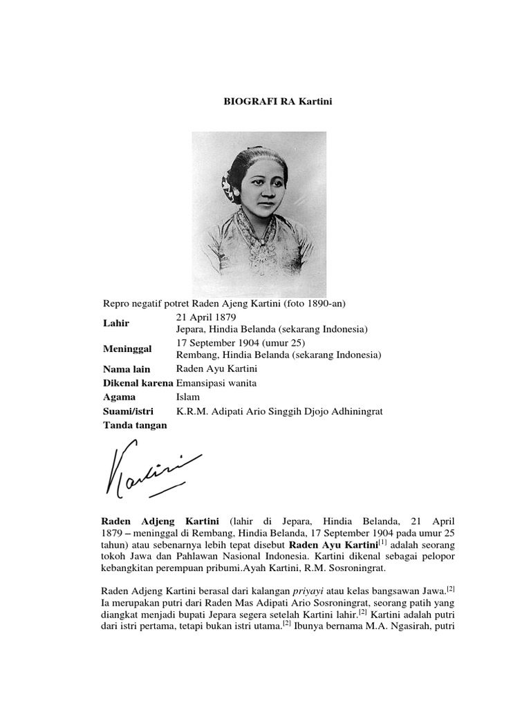 Biografi Ra Kartini | PDF