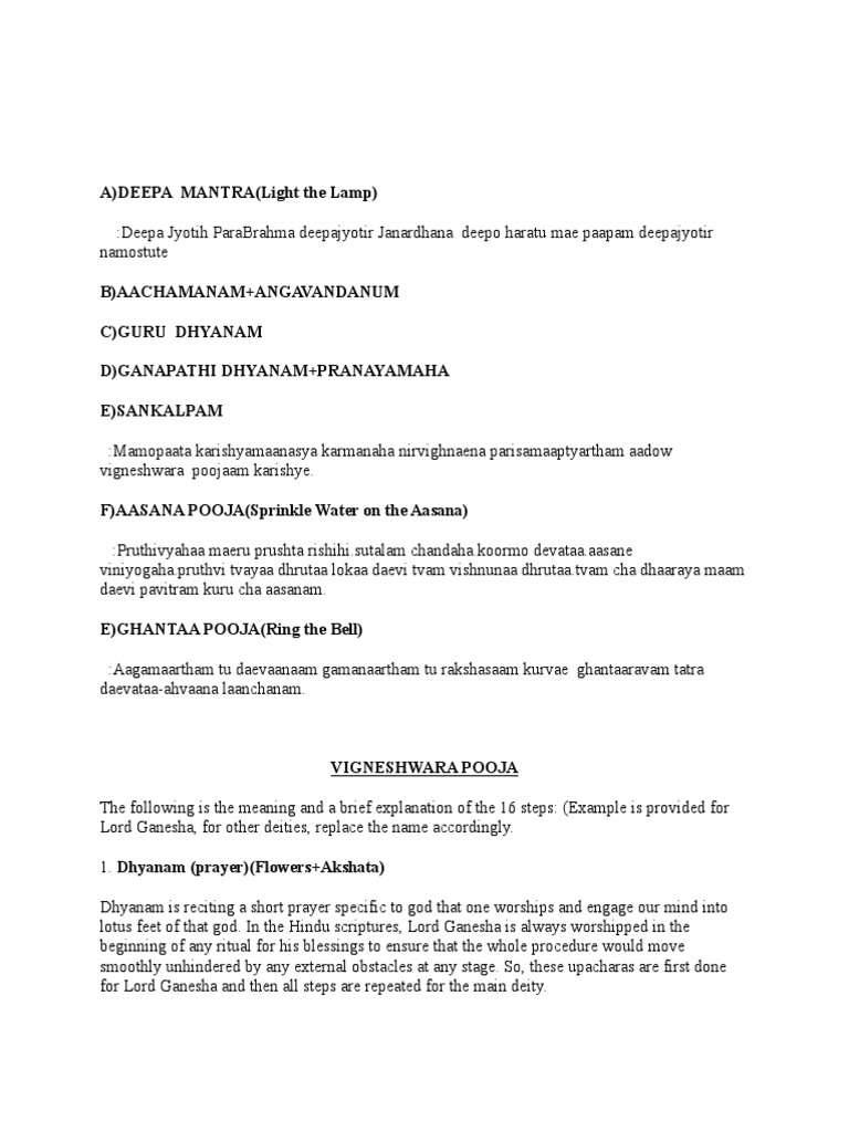 A) DEEPA MANTRA (Light The Lamp) | PDF | Mantra | Hindu Behaviour And ...