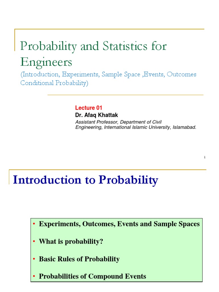 Probability and Statistics For Engineers | PDF | Odds | Probability