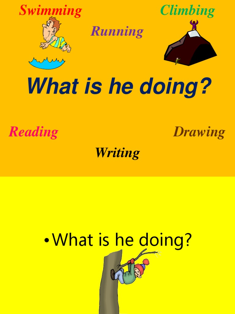 Action Verbs Present Continuous Tense PPT Quiz | PDF | Grammar ...