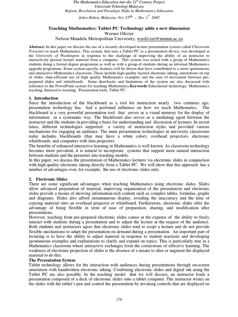 Math Education Technology | PDF | Lecture | Educational Technology