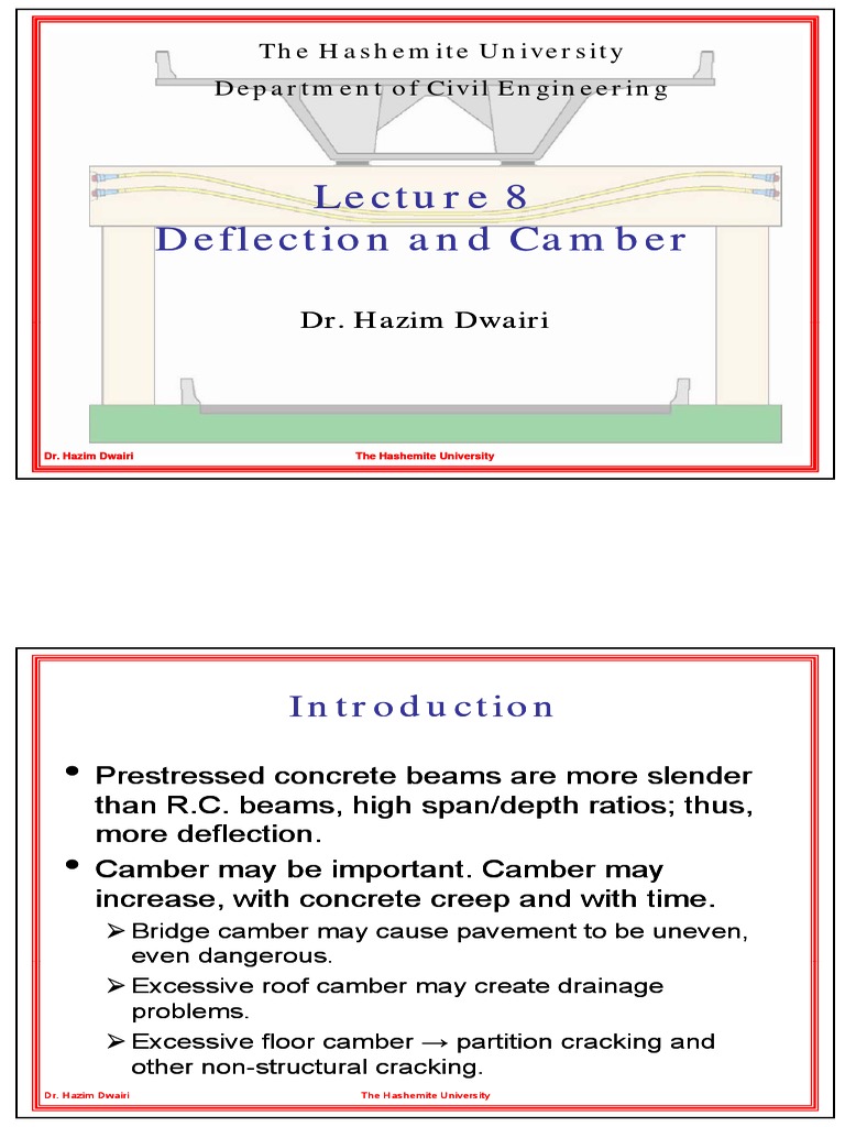 (PPT) Lecture On Deflection and Camber | PDF | Beam (Structure ...