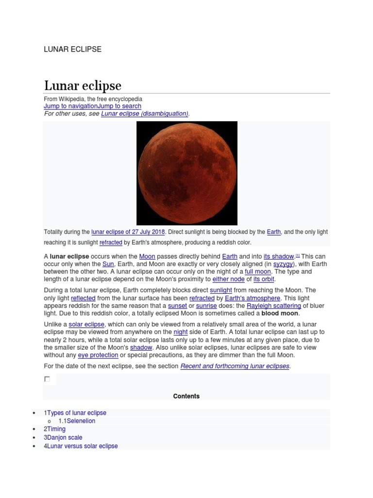 Lunar Eclipse | PDF | Solar Eclipse | Eclipse