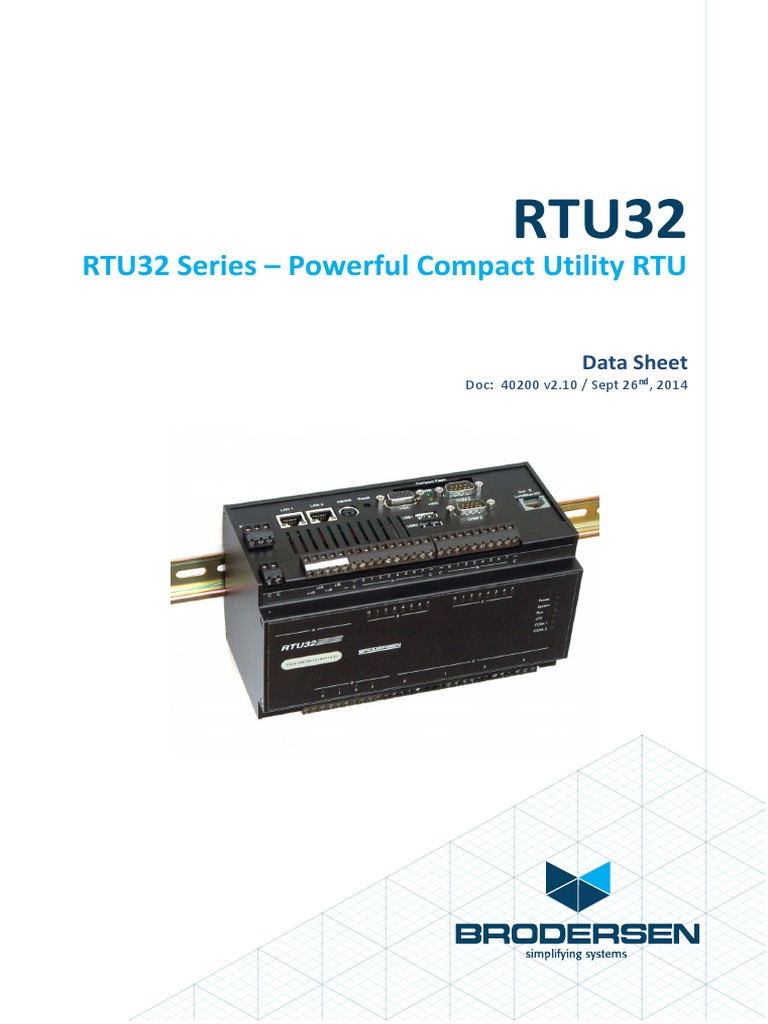 Rtu - 32 Data Sheet | Download Free PDF | Programmable Logic Controller | Computer Network