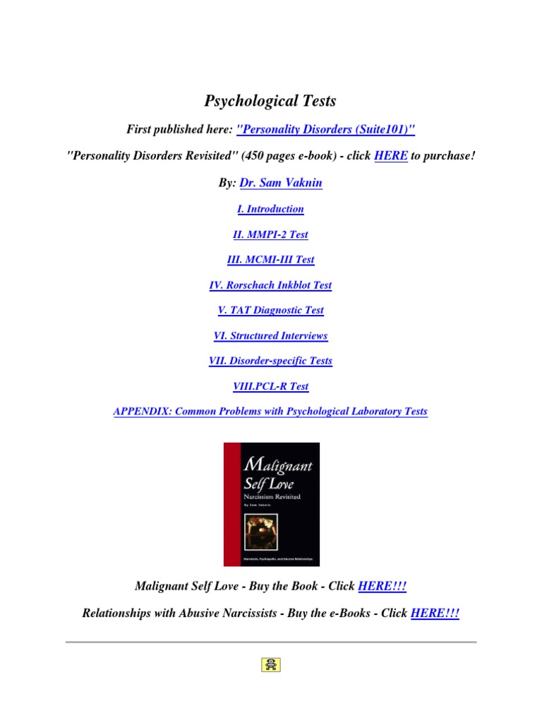 Psychological Tests and Interviews | PDF | Psychopathy | Narcissism