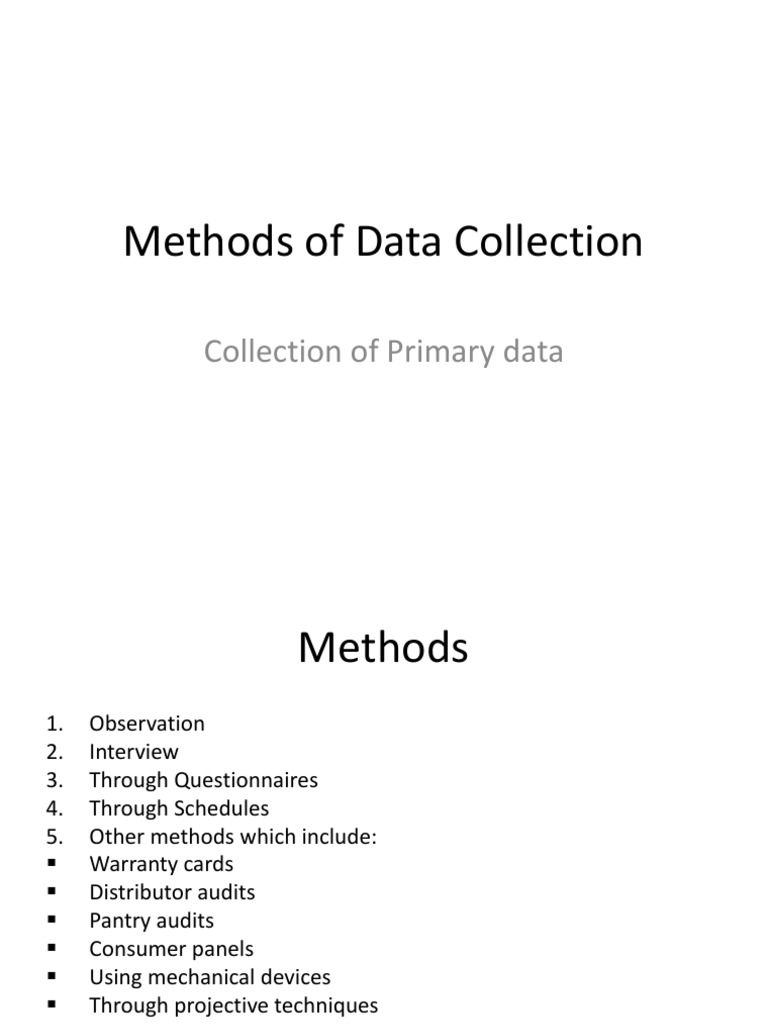 Methods of Data Collection | PDF | Questionnaire | Evaluation Methods