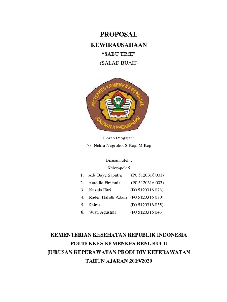 Proposal Kewirausahaan Kel.5 | PDF | Kesehatan Holistik