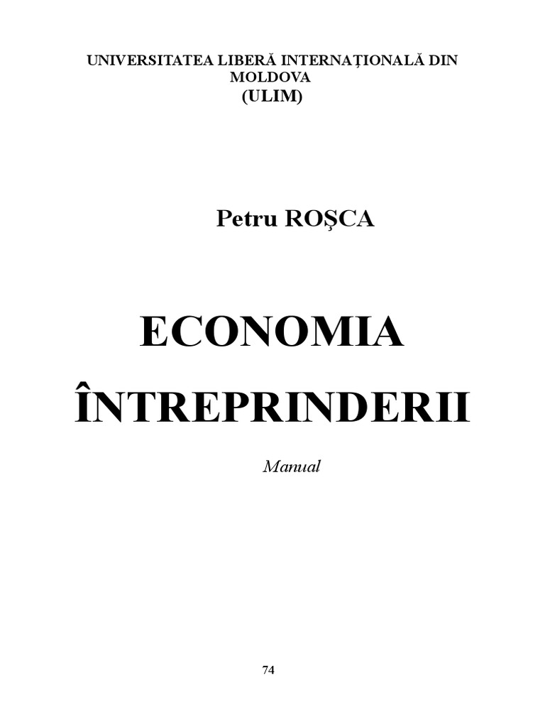 Economia Intreprinderii | PDF