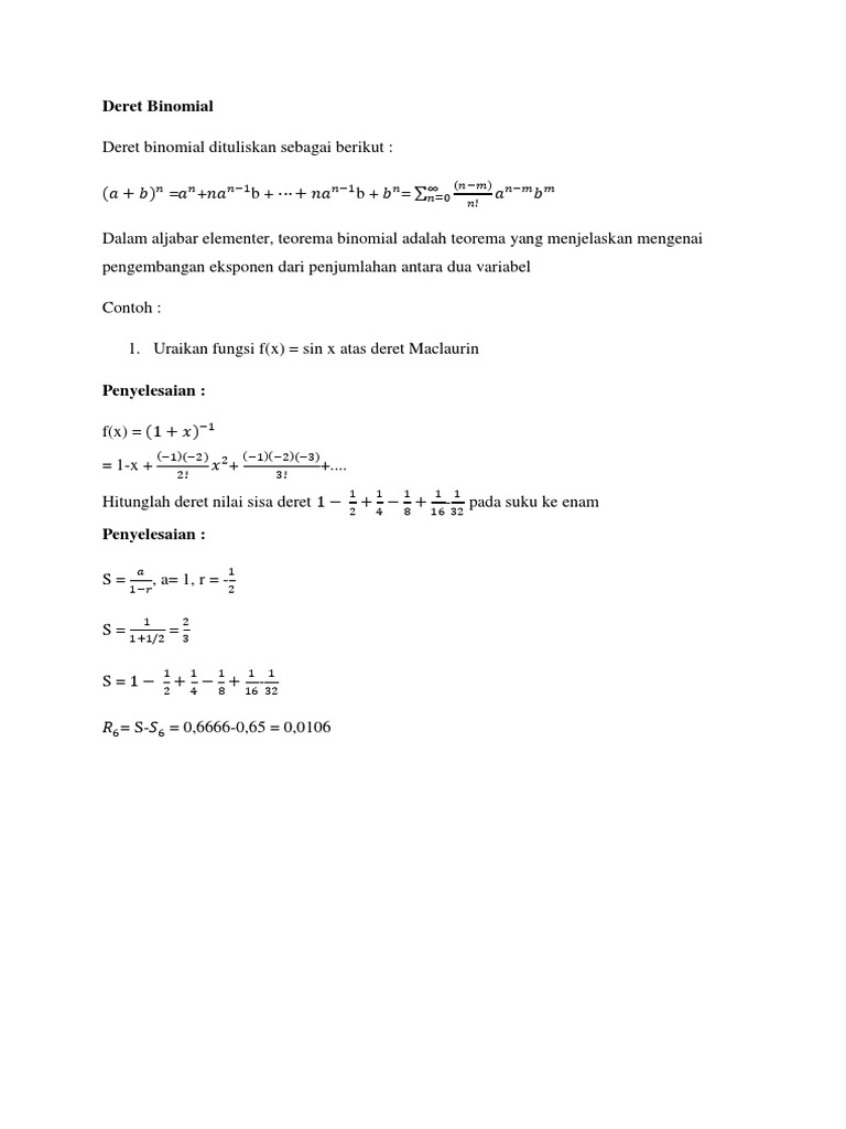 Deret Binomial | PDF