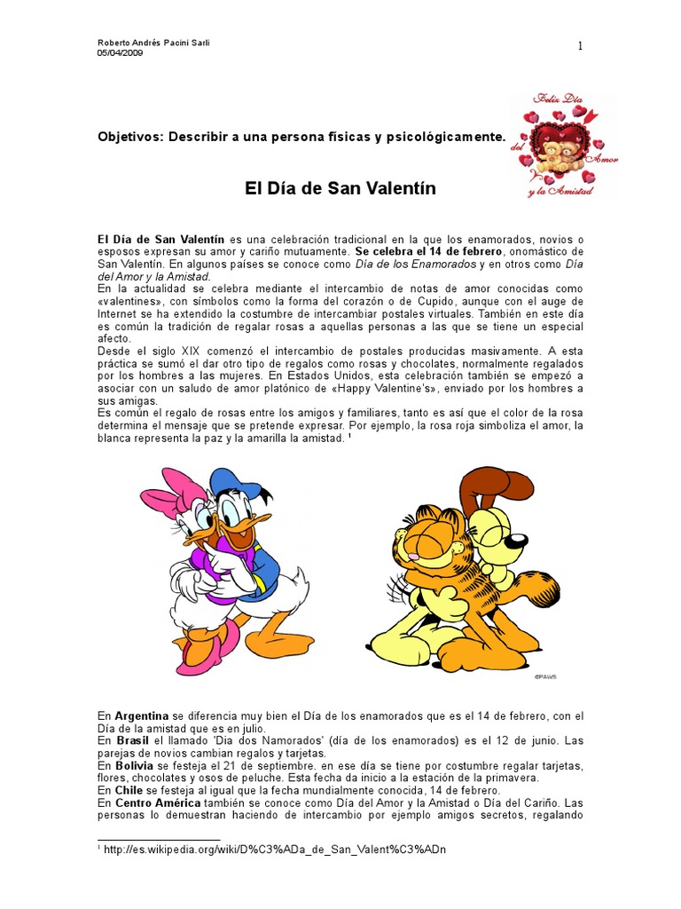 El Dia de San Valentin | PDF | día de San Valentín | Principios éticos