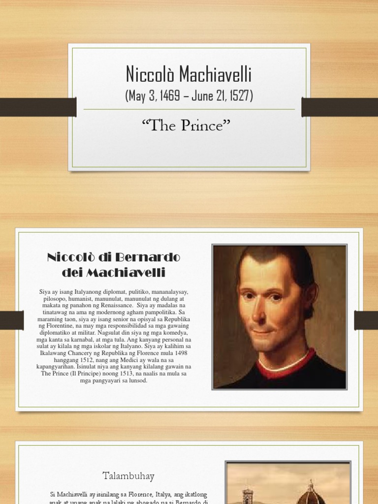Niccolò Machiavelli Powerpoint | PDF
