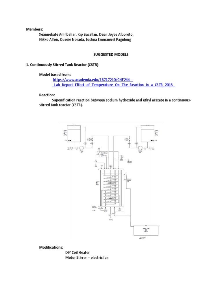CSTR and Anaerobic Digester Models | PDF | Science & Mathematics | Technology & Engineering
