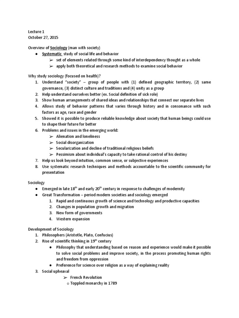 Sociology Notes | PDF | Social Group | Social Status