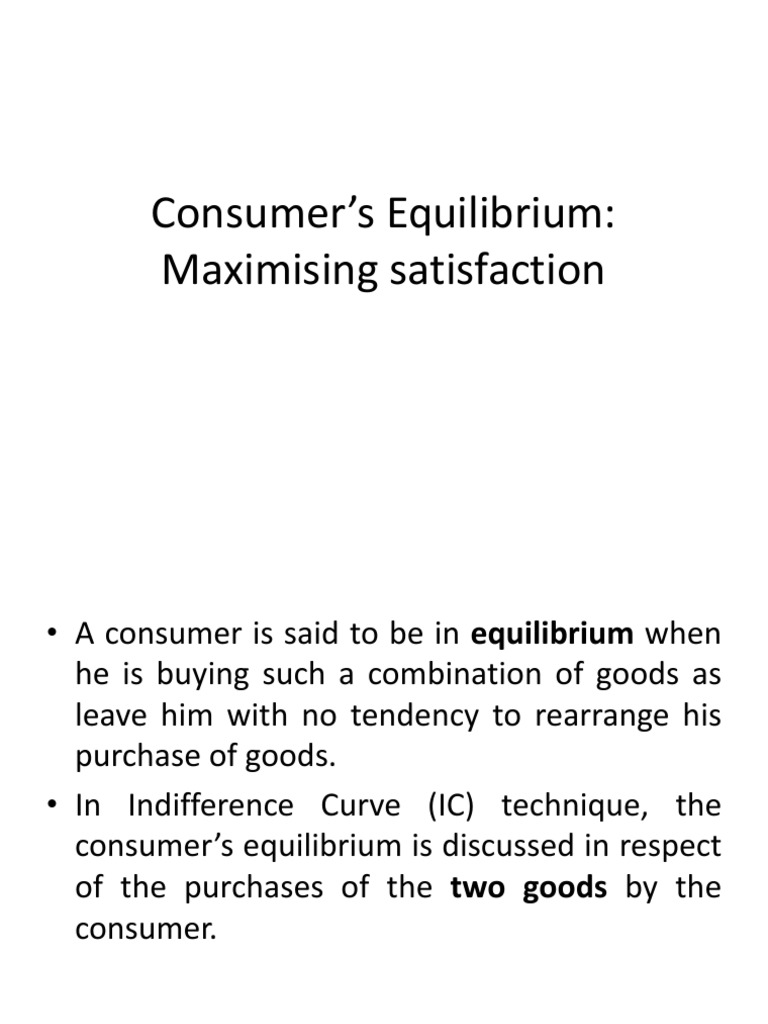 Consumer's Equilibrium | PDF | Economic Equilibrium | Economic Theories
