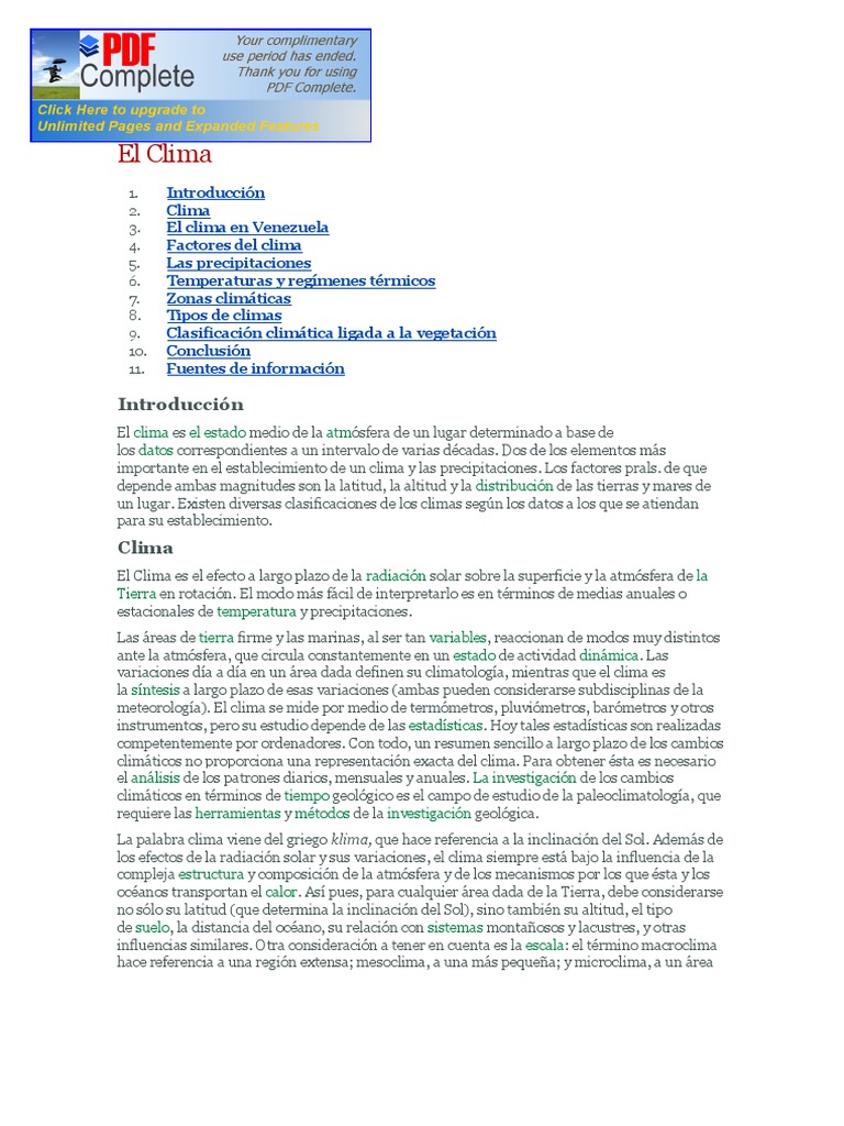 El Clima PDF | PDF | Clima | Clima templado