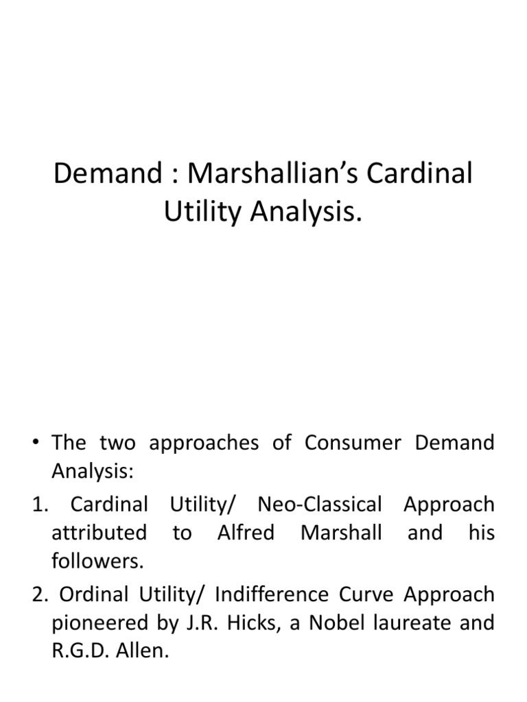 4.cardinal Utility Analysis | PDF | Utility | Marginal Utility