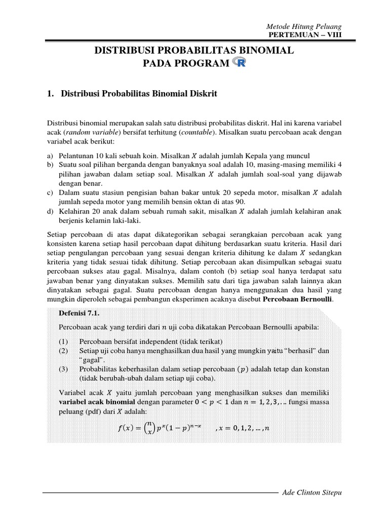 Distribusi Binomial dan Peluang Diskrit | PDF