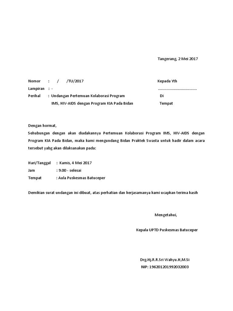 Surat Undangan Kolaborasi | PDF | Karier & Perkembangan