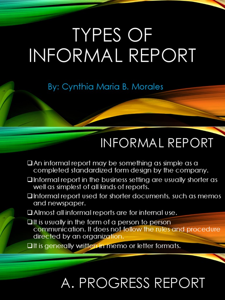 Business Informal Reports Guide | PDF | Credit History | Financial ...
