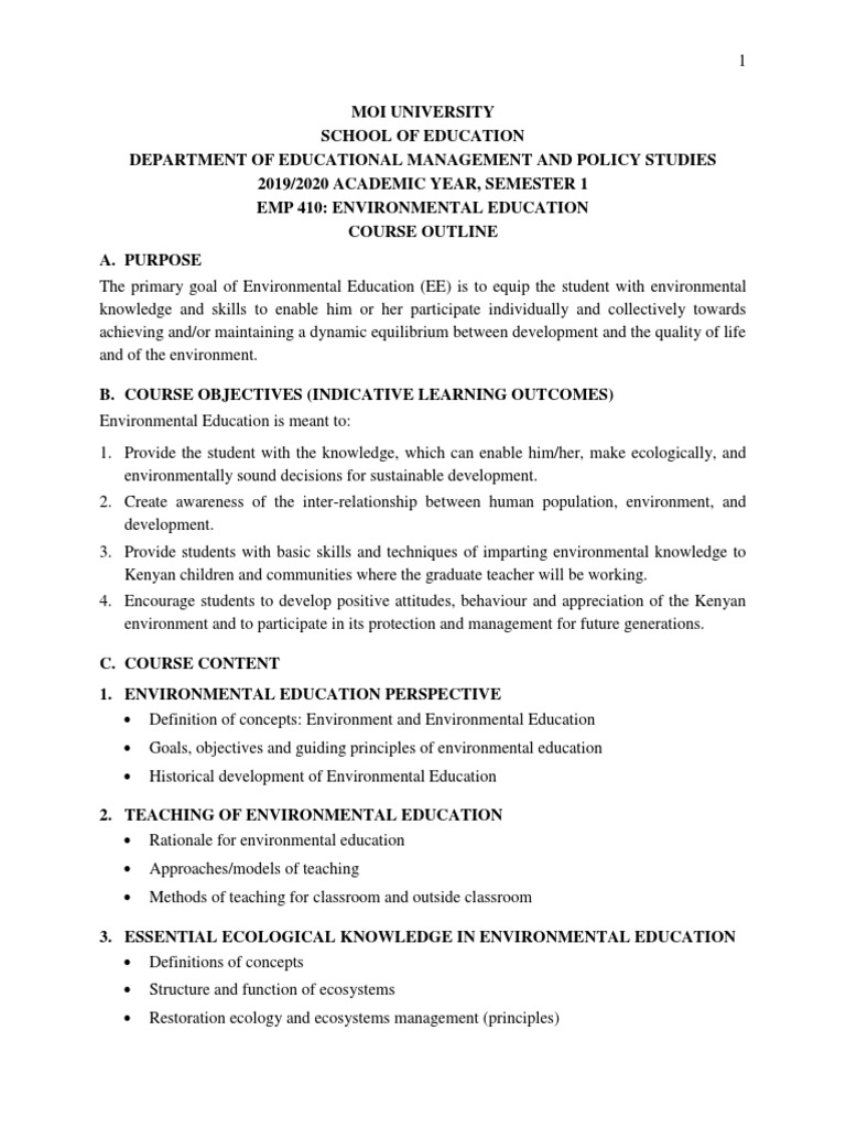 0 - Course Outline Emp 410 (2019 - 2020) | PDF | Sustainable ...