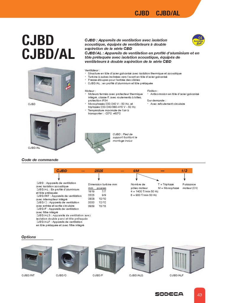 Ventilateurs CJBD avec isolation acoustique | PDF | Ingénierie ...
