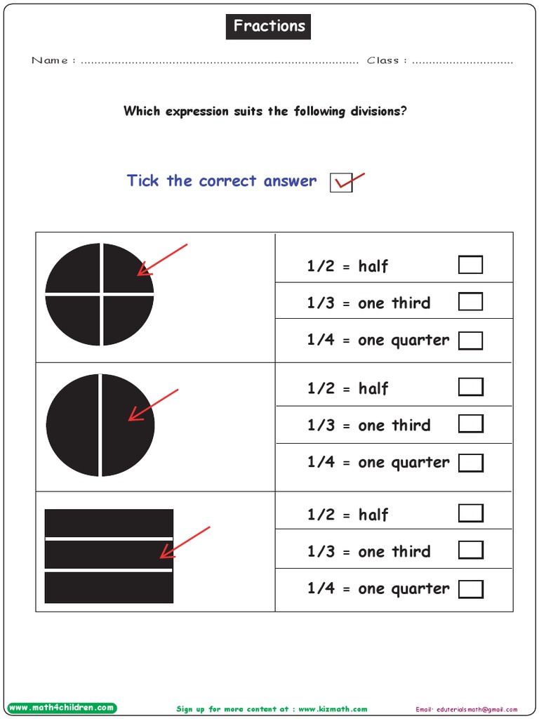 Fractions Half Quater Third | PDF
