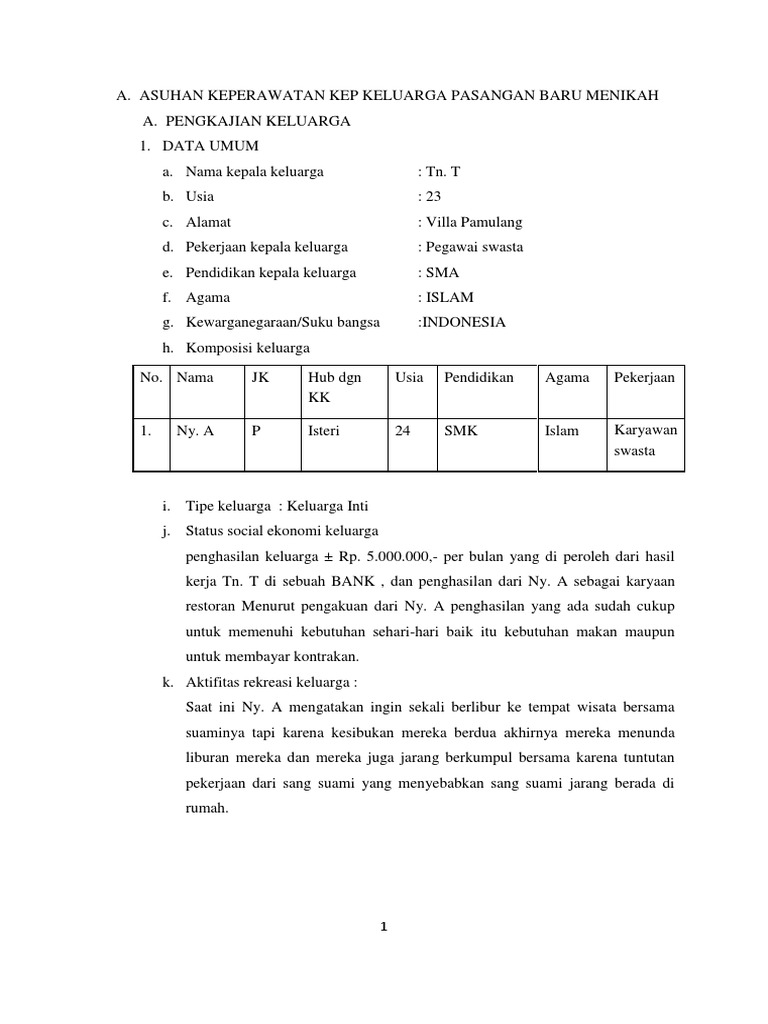 Genogram Keluarga Pasangan Baru Menikah | PDF | Kesehatan Holistik ...