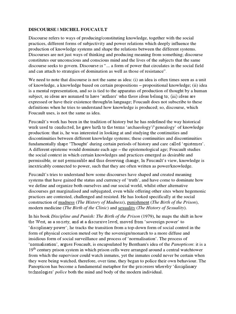 Discourse Foucault | PDF | Discourse | Power (Social And Political)