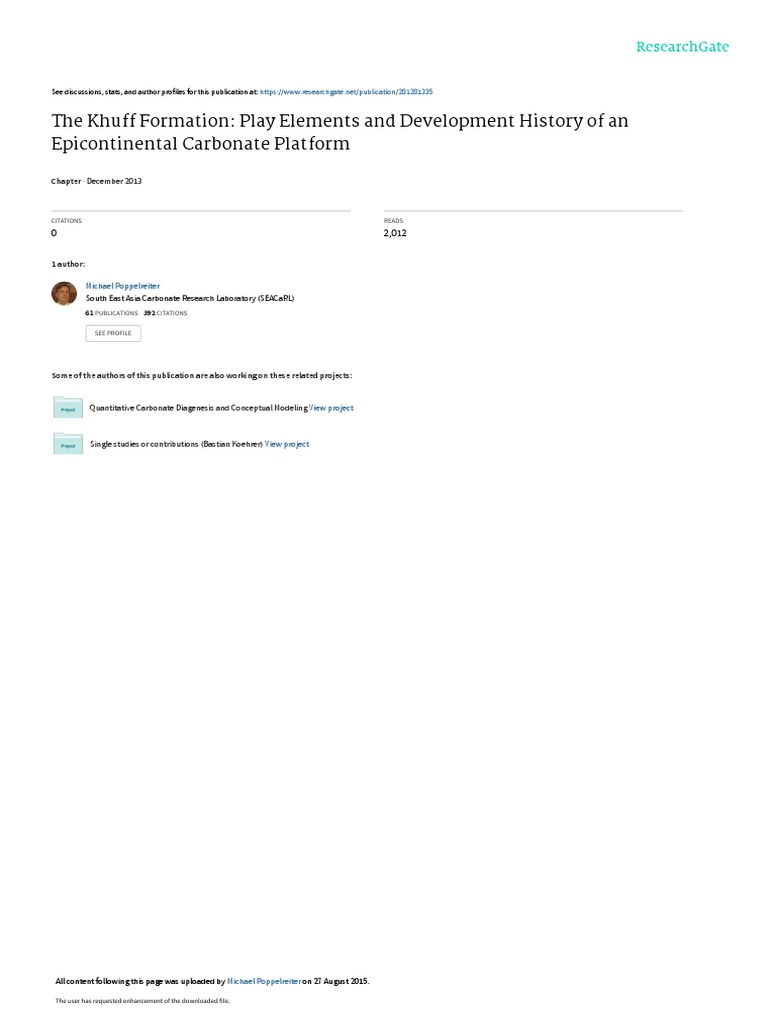 The Khuff Formation - Play Elemetns and Development History | PDF ...