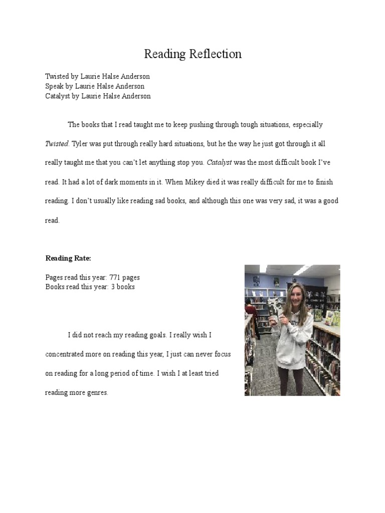 Reflections on Reading Laurie Halse Anderson | PDF | General Fiction