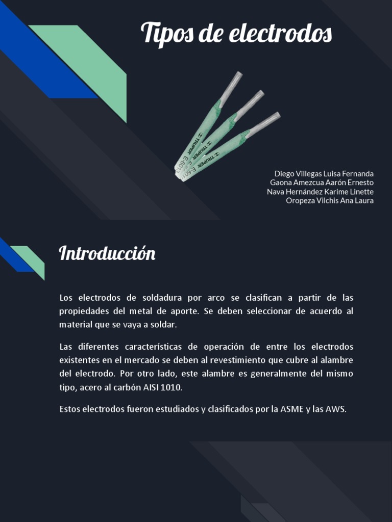 Tipos de Electrodos | PDF | Electrodo | Soldadura