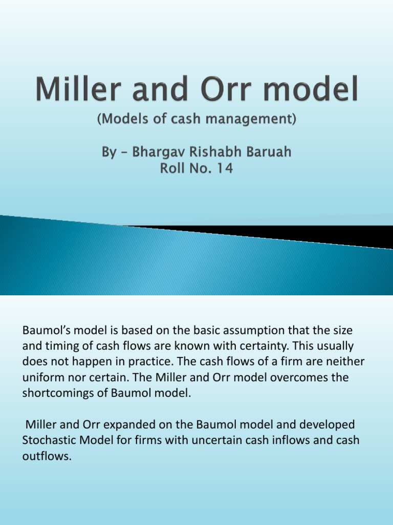 Miller-Orr Model for Cash Management | PDF | Business | Finance & Money ...