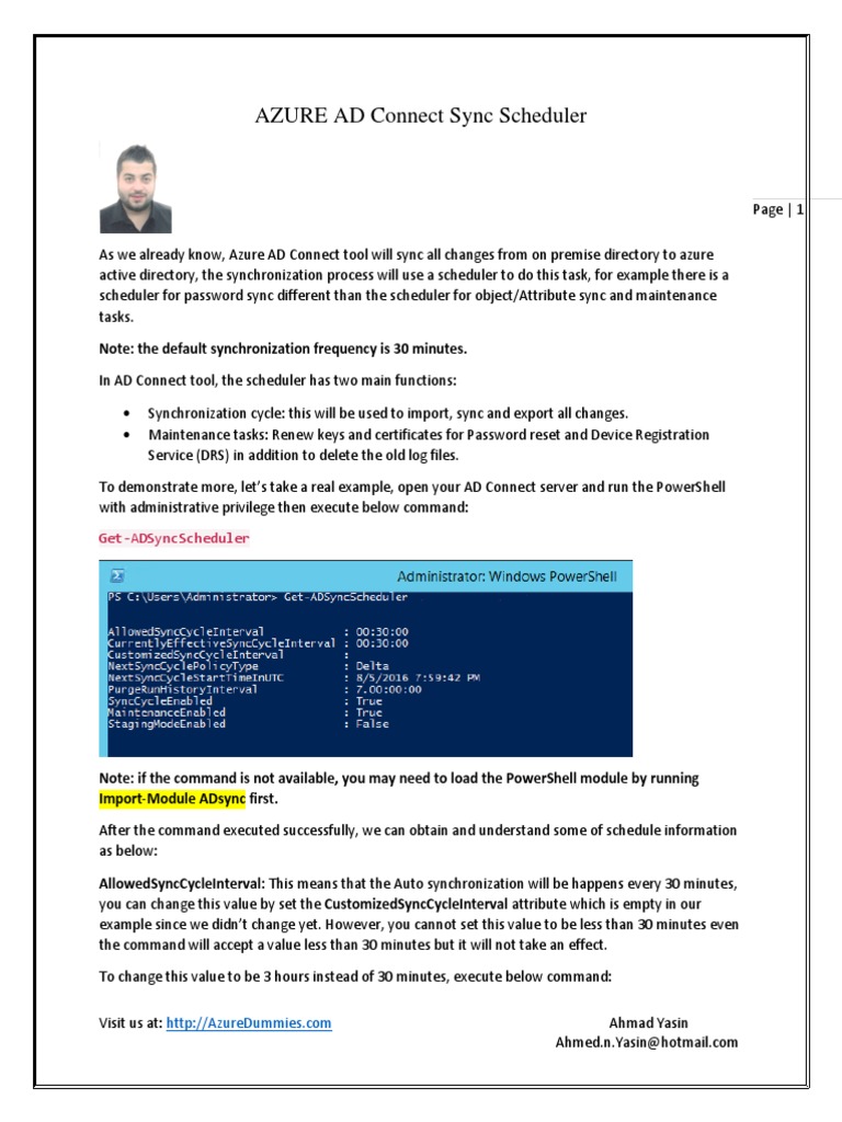 AZURE AD Connect Sync Scheduler | PDF | Command Line Interface ...