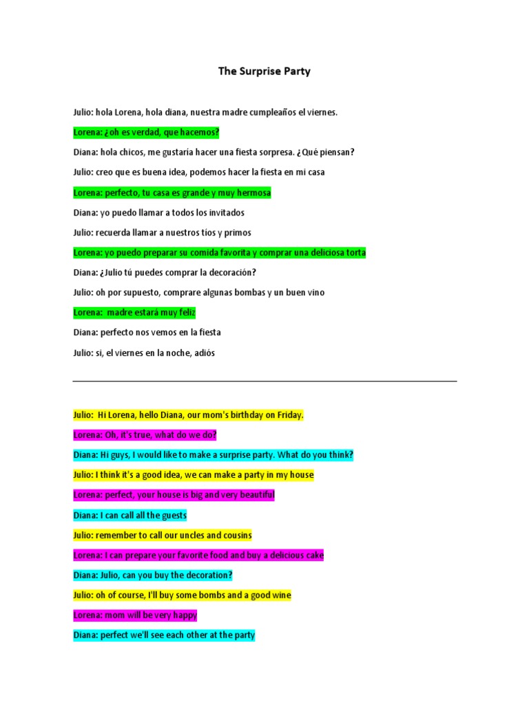 The Surprise Party | PDF