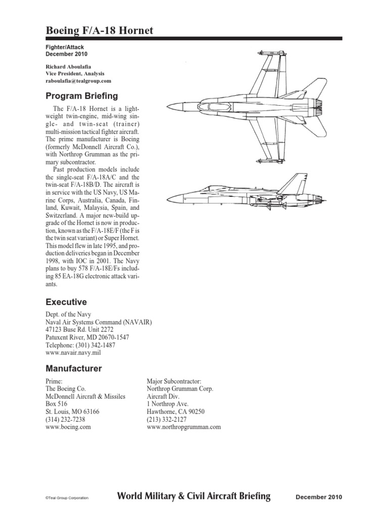 Boeing FA-18 2010.teal - Group.december.2010 | PDF | Mc Donnell Douglas ...