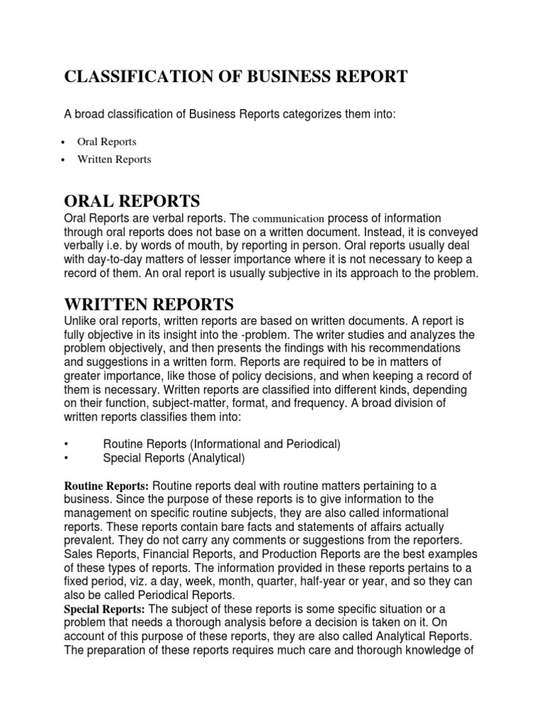 Classification of Business Report | PDF | Information | Cognition