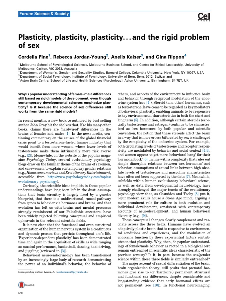 Plasticity Plasticity Plasticity And The Rigid Problem Of Sex Pdf