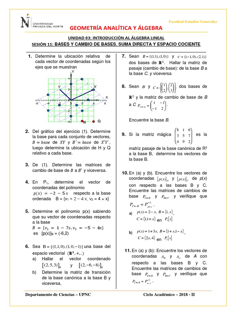 S11 HT - Cambio de Base PDF | Descargar gratis PDF | Espacio vectorial | Matriz (Matemáticas)